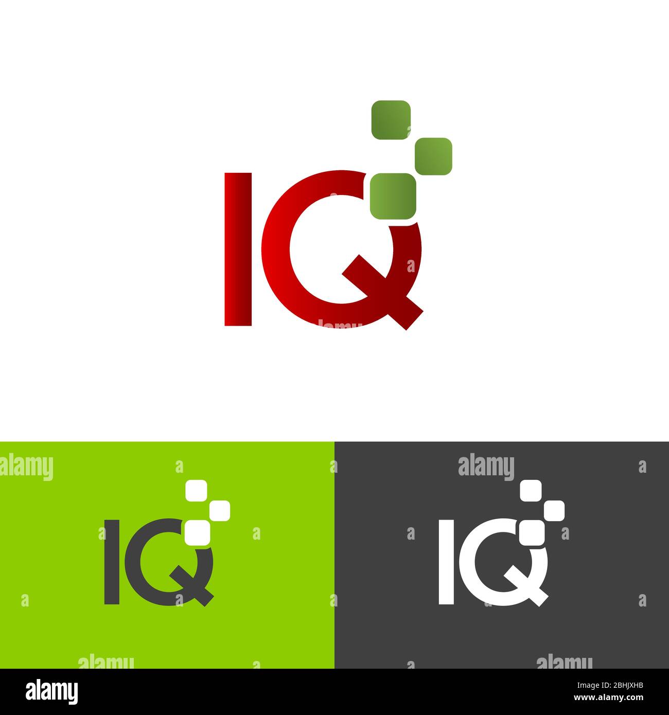 Letter iQ simple symbol vector template on the white background ...