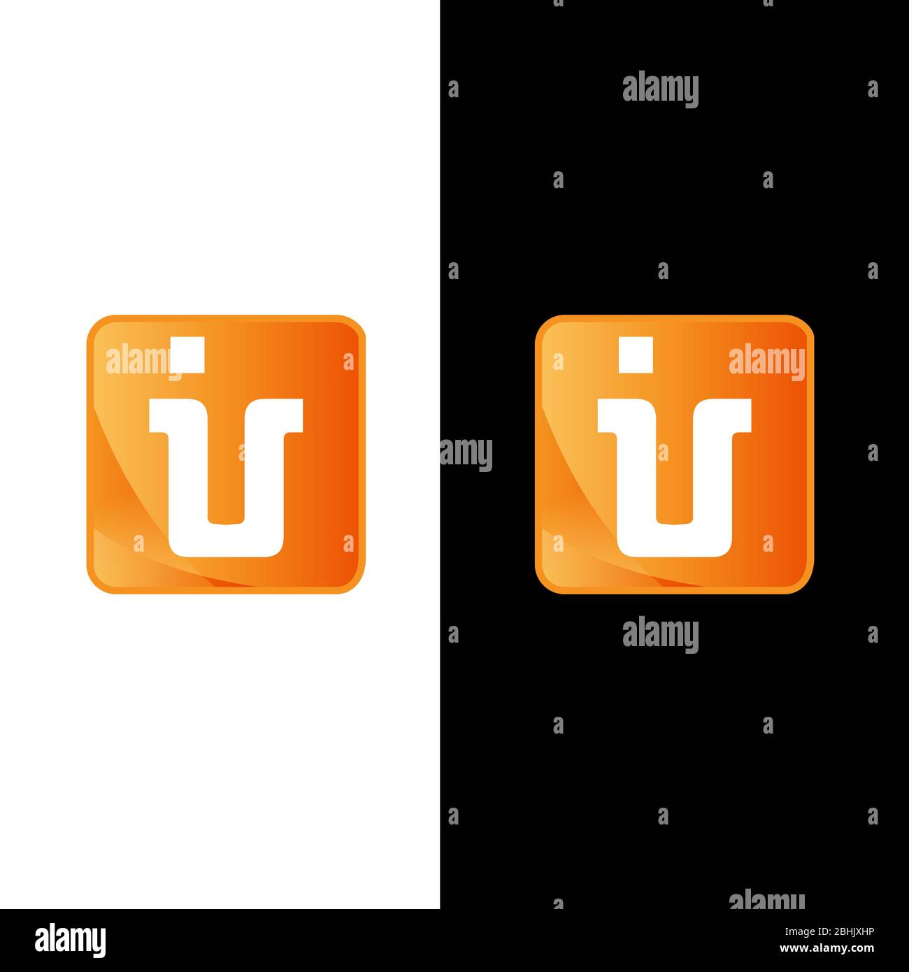 Unique letter iU symbol vector template on the white background ...