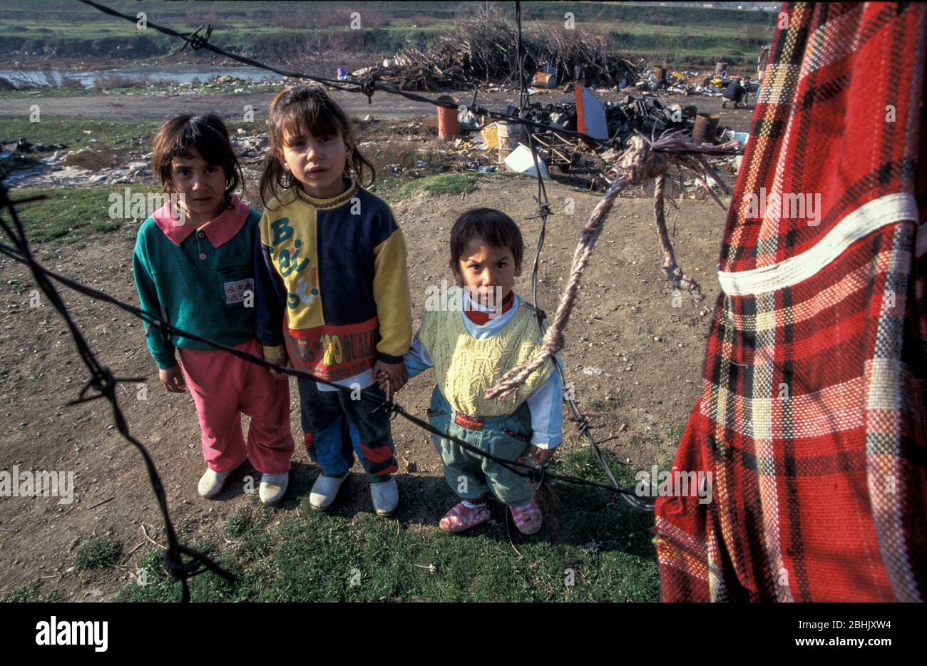 Roma children living in squalid conditions at the Vardarishte landfill ...