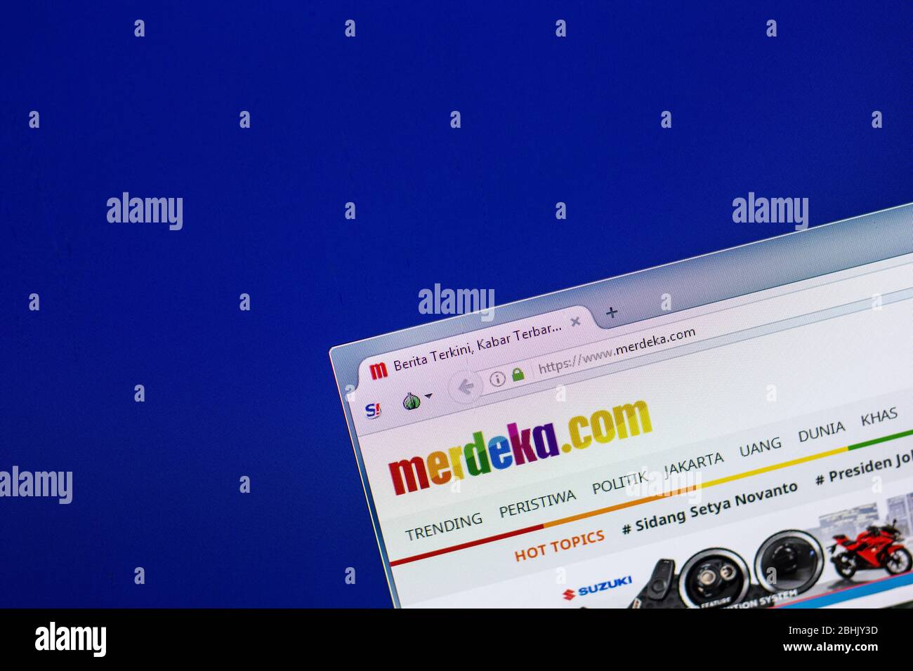 Ryazan, Russia - April 29, 2018: Homepage of Merdeka website on the ...