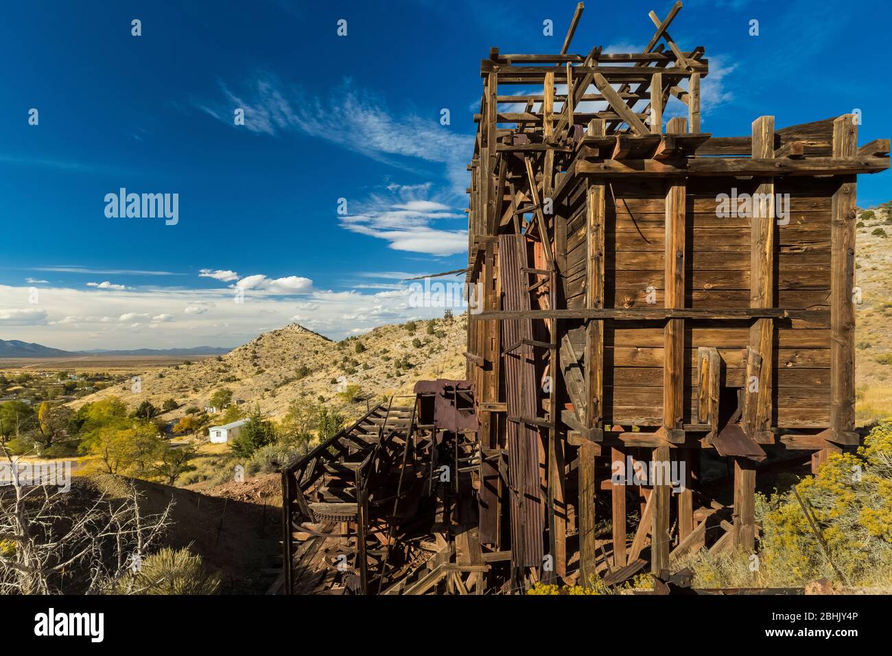 The Pioche Aerial Tramway transported silver ore from the mines to the ...