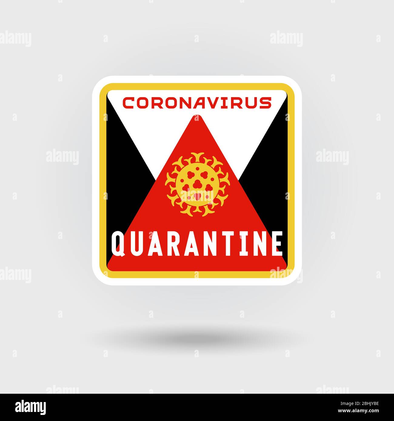 COVID-19 Coronavirus quarantine warning sign. Includes a stylized ...