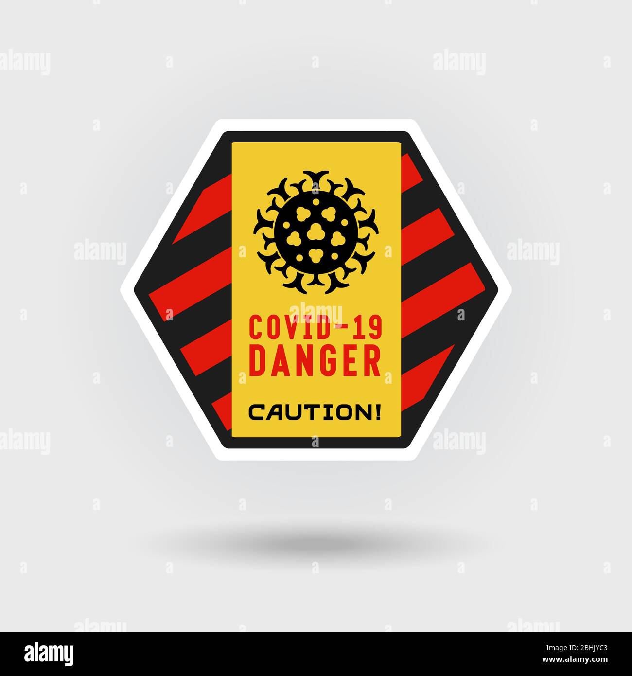 COVID-19 Coronavirus disease warning sign. Includes a stylized virus ...