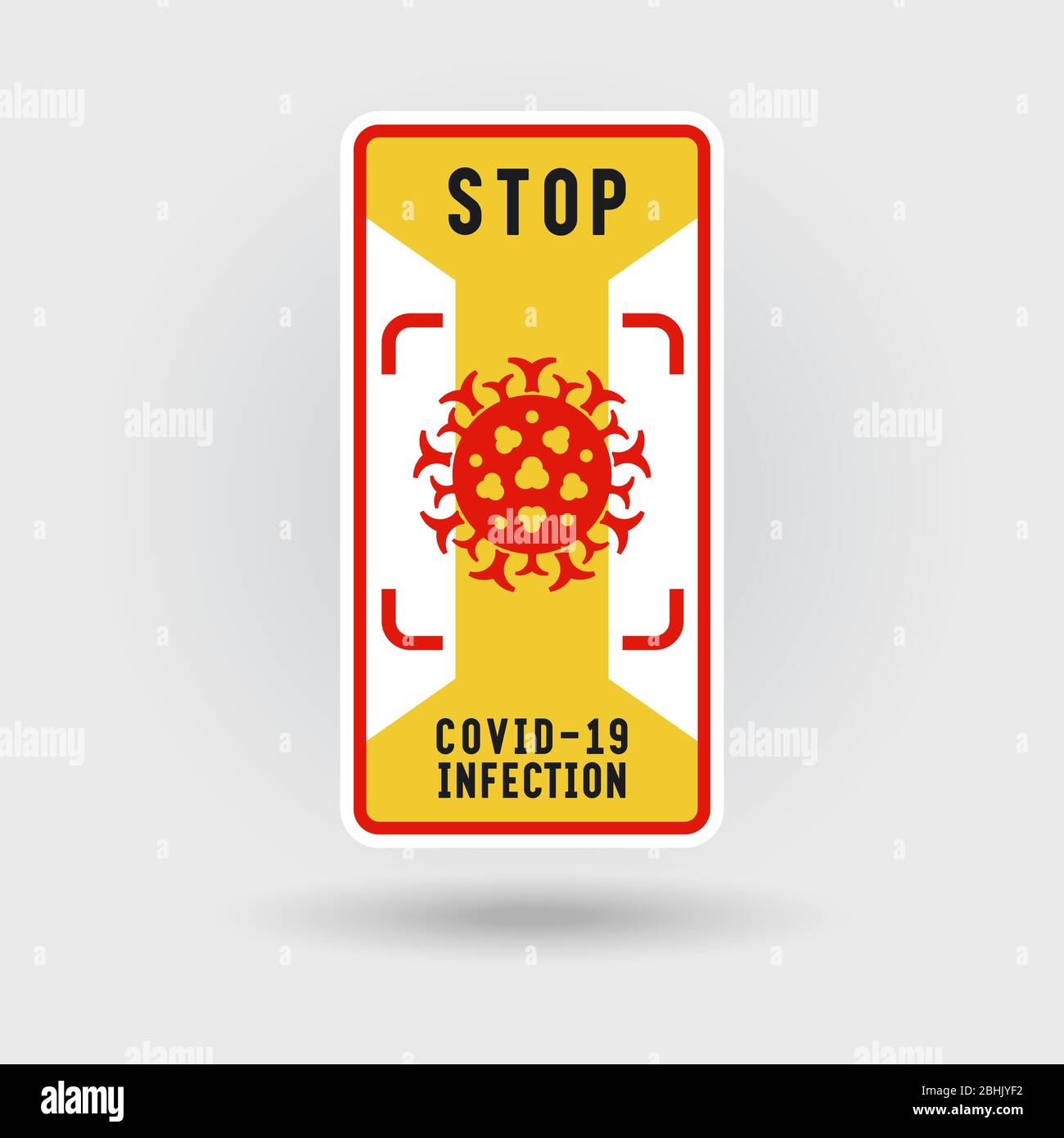 COVID-19 Coronavirus infection warning sign. Includes a stylized ...