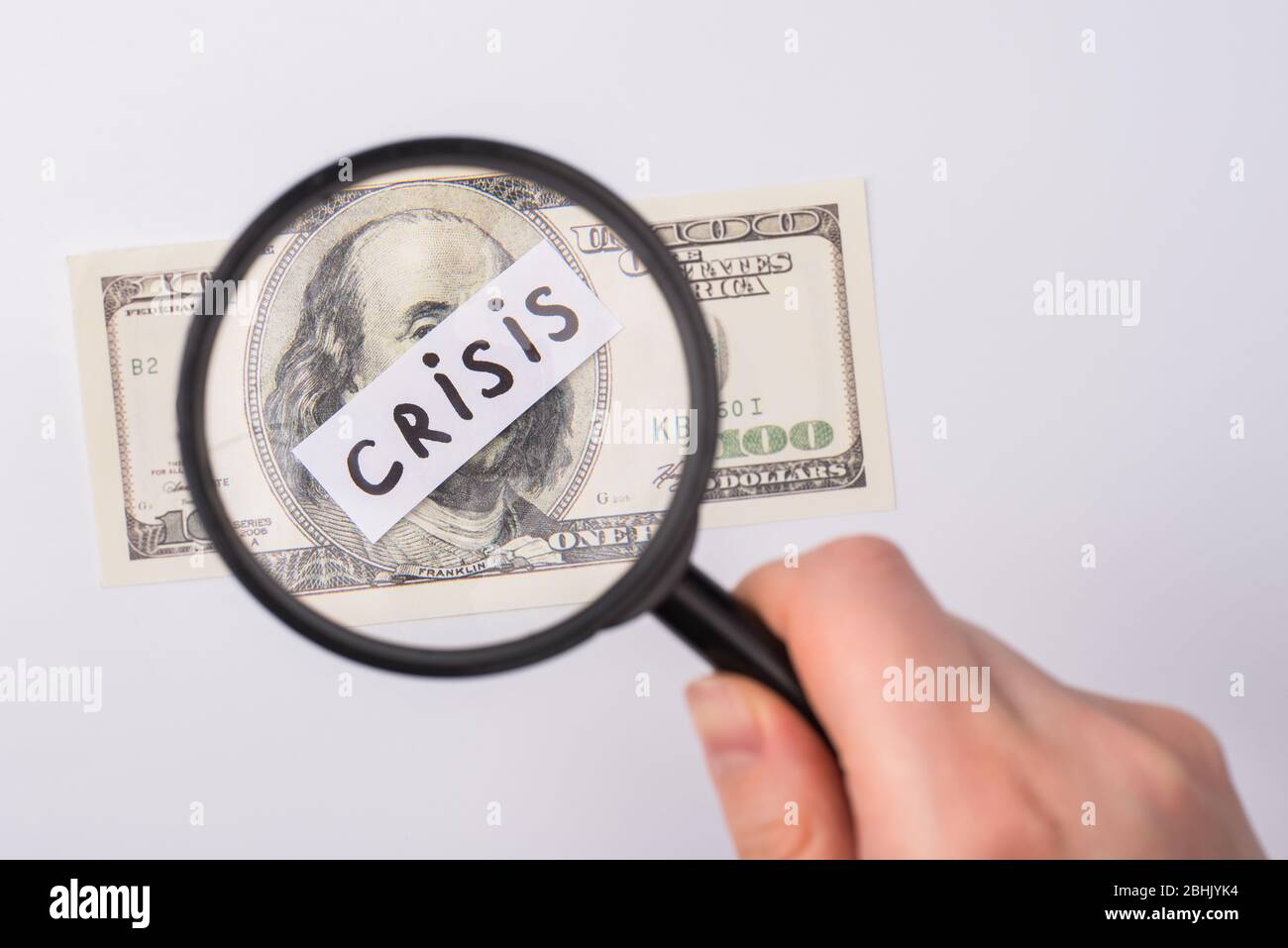 World recession 2020 concept. Cropped close up photo of female hand ...