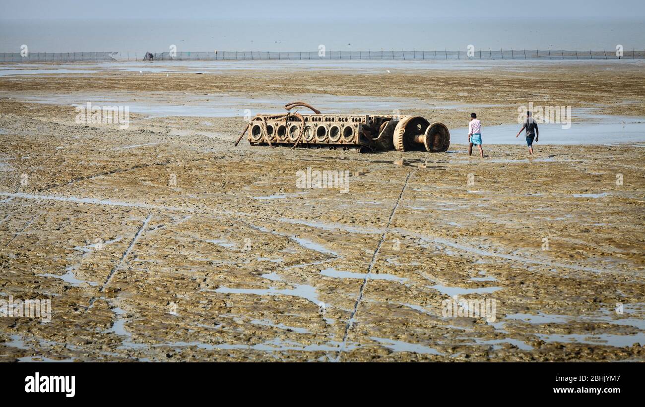 Chittagong, Bangladesh, December 23, 2017: Men are walking towards a ...