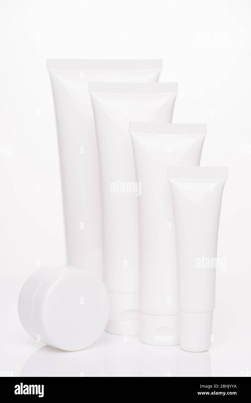 Box container therapy body treatment spf concept. Vertical photo of ...