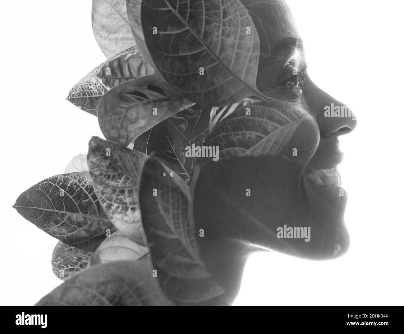 Surreal creative double exposure portrait Stock Photo - Alamy