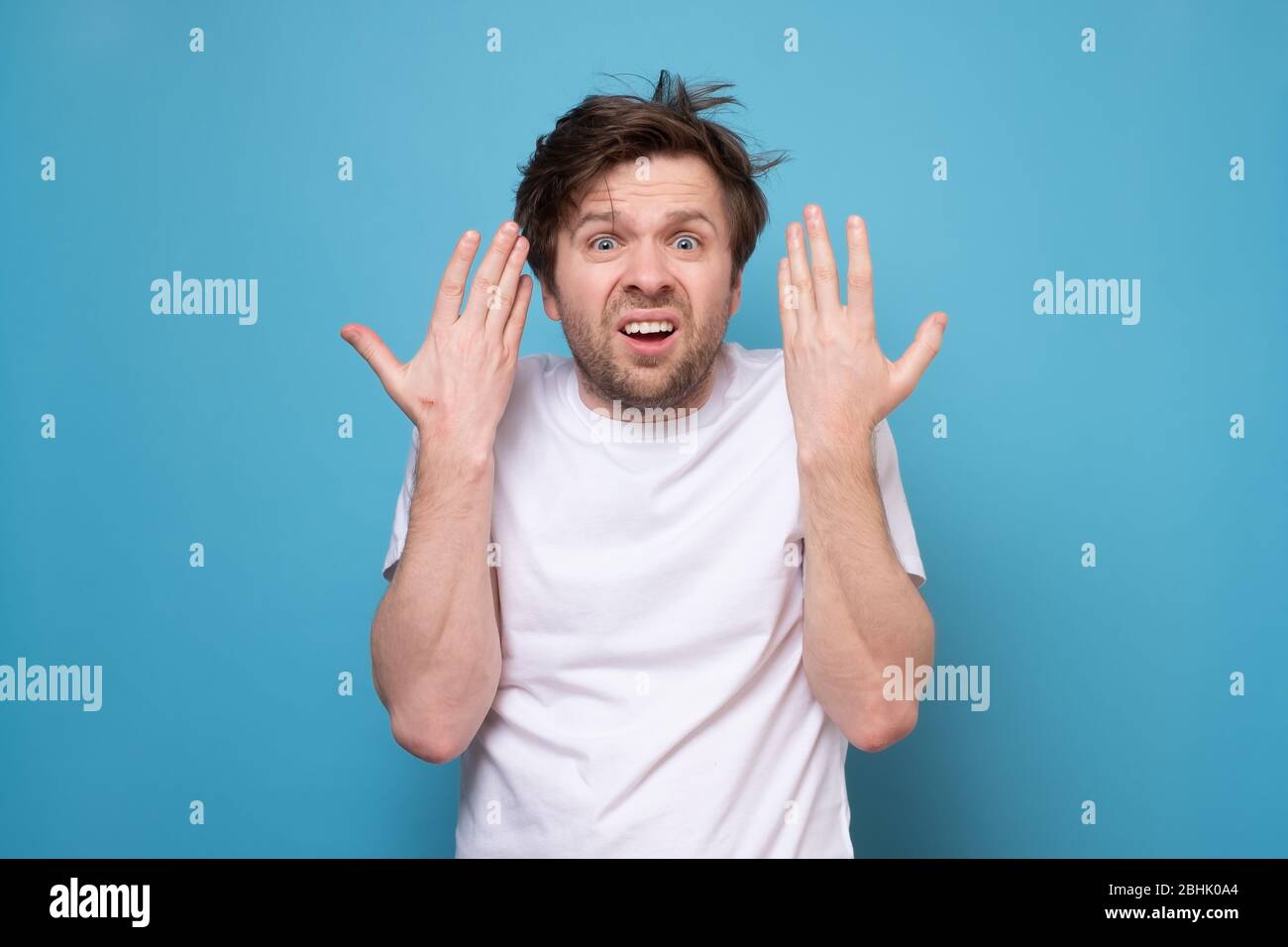 Sad man and distorted face hi-res stock photography and images - Alamy