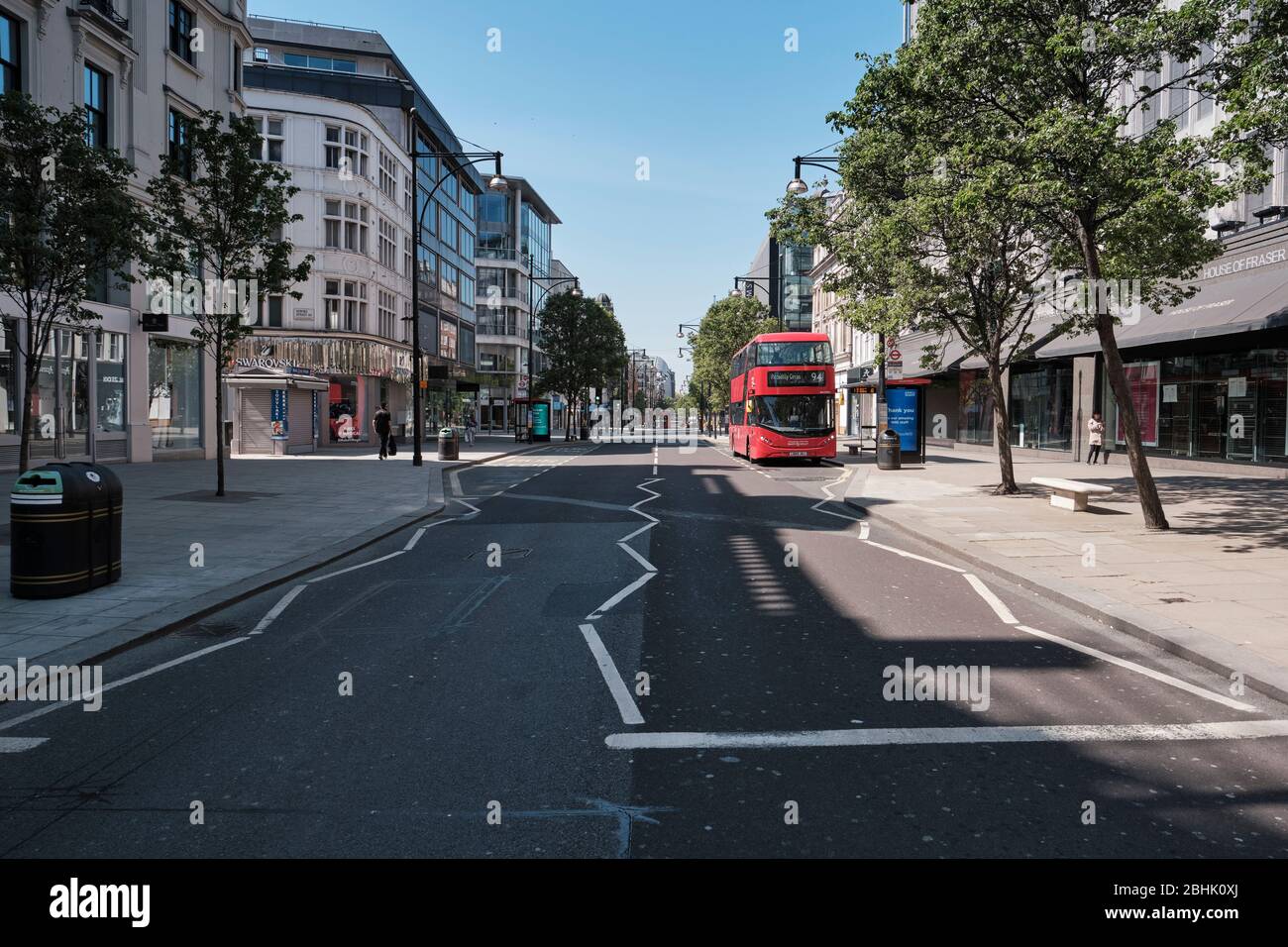 Empty Streets caused by coronavirus lockdown, Oxford Street,London ...