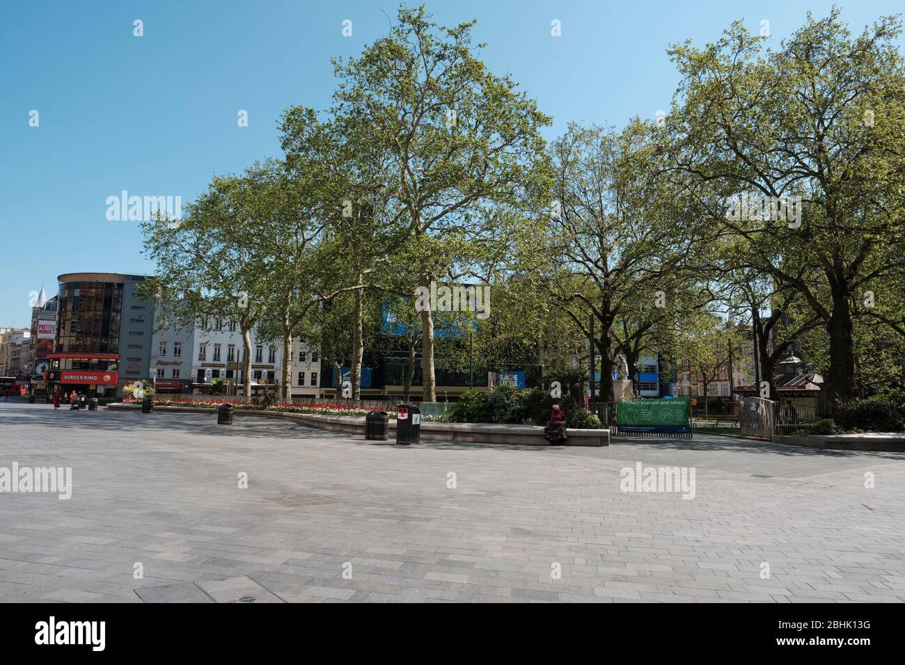 Empty Streets caused by coronavirus lockdown, Leicester Square, London ...
