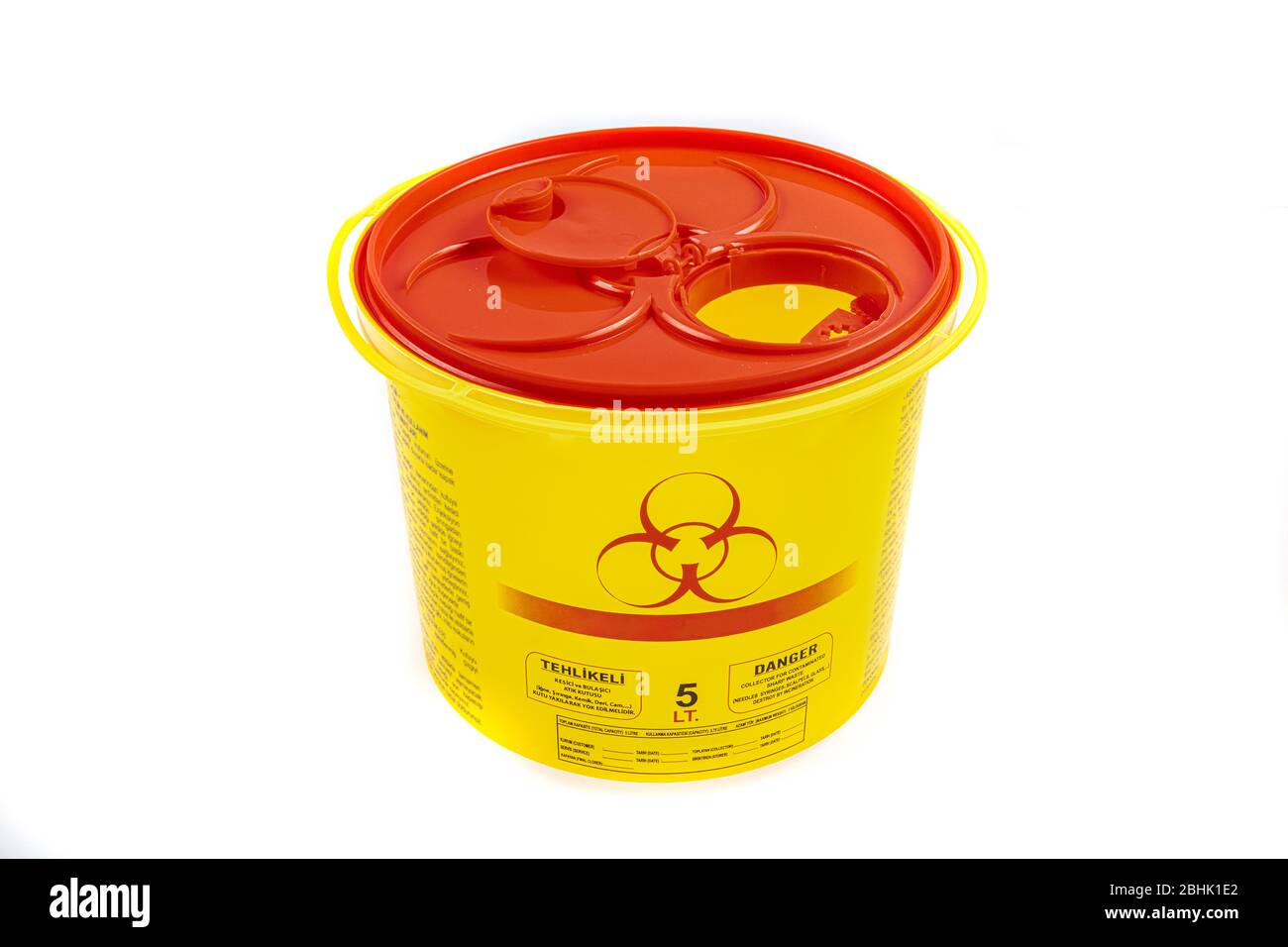 Medical Waste Rubbish Bins & Sharps Waste Management 5 liter. Yellow ...