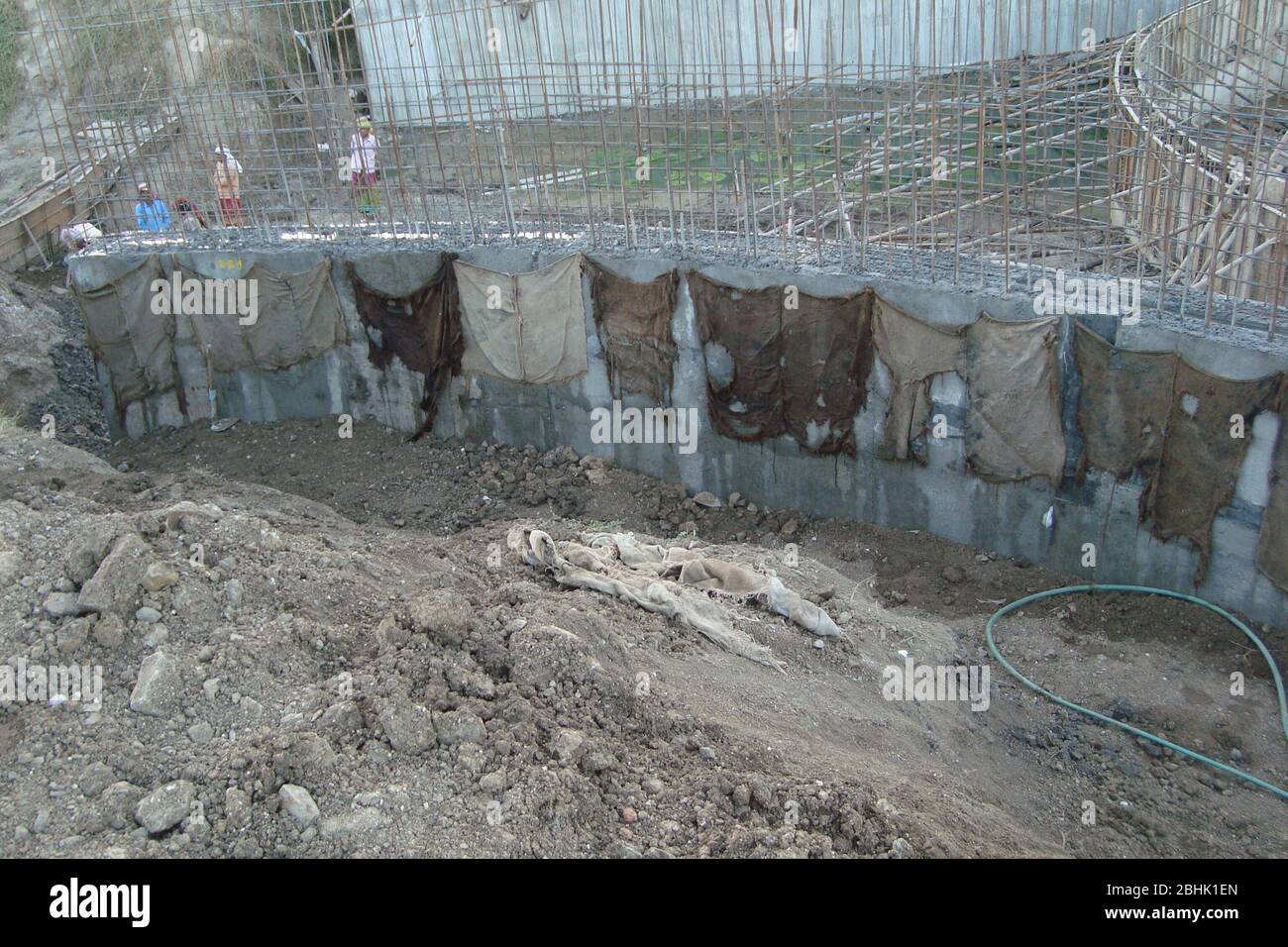 construction activities with landscape transform into urban area with ...