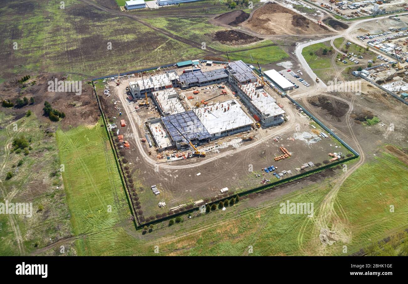 aerial view of school construction Stock Photo - Alamy