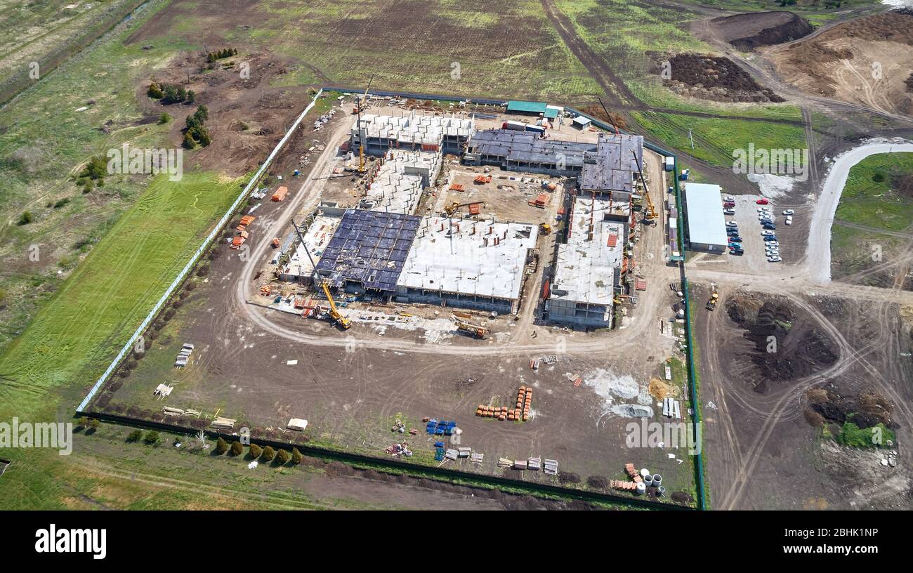 aerial view of school construction Stock Photo - Alamy