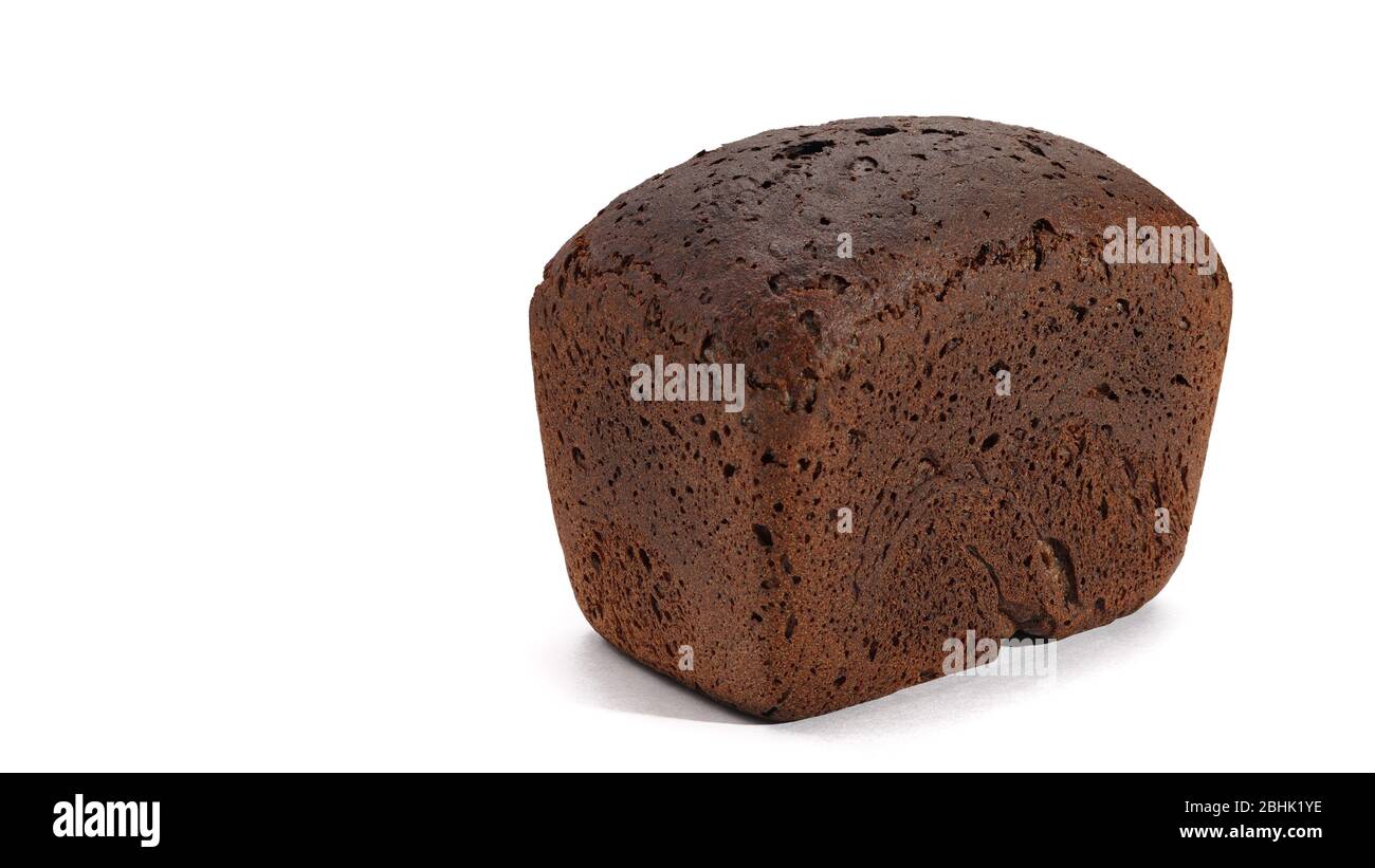 Dark rye bread isolated on white background Stock Photo - Alamy