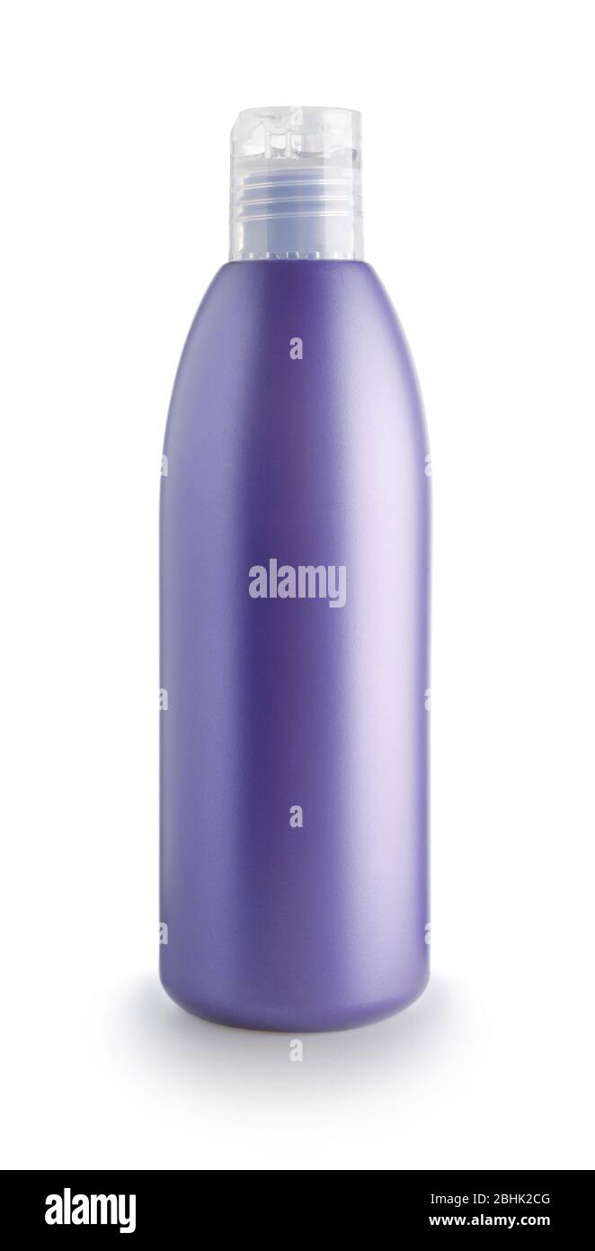 Blue perfume plastic bottle isolated on a white background Stock Photo ...