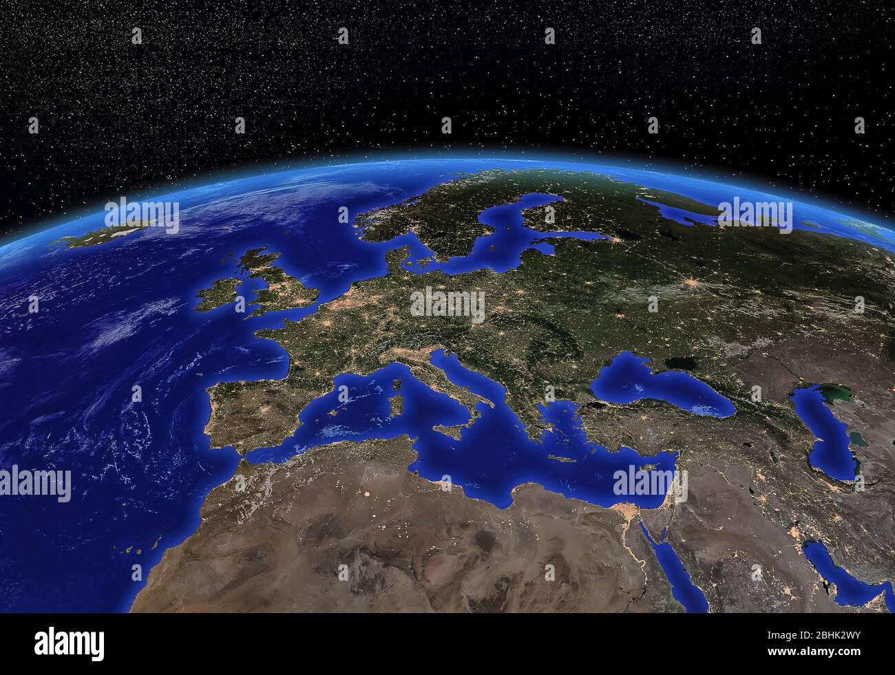 Europe From Space At Night