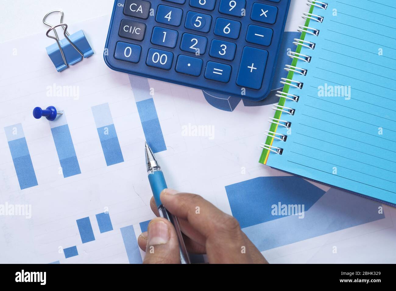 Top view businessman analyzing chart hi-res stock photography and ...