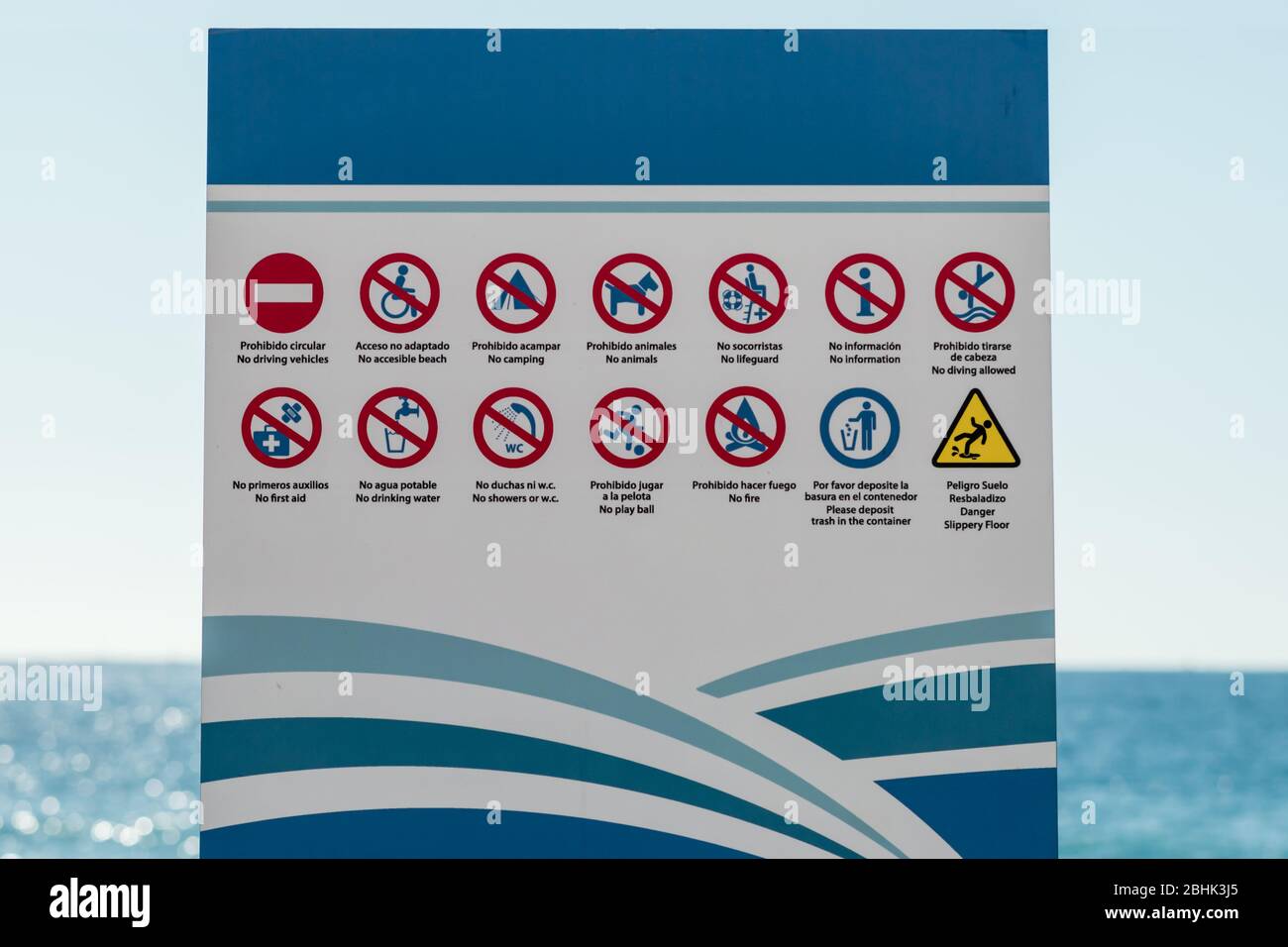 Safety sign beach hi-res stock photography and images - Alamy