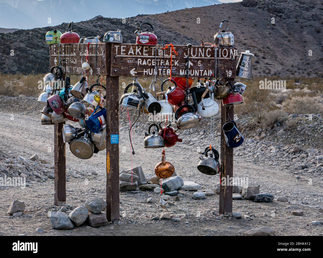 The signpost denoting "Teakettle Junction" along the road to "The ...