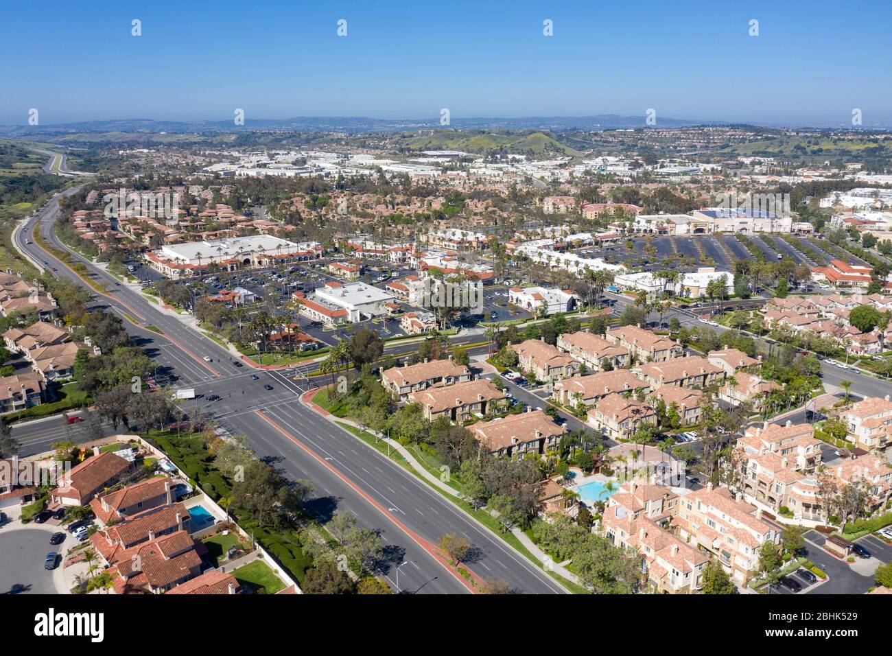 Aerial views of Rancho Santa Margarita in Orange County, California ...