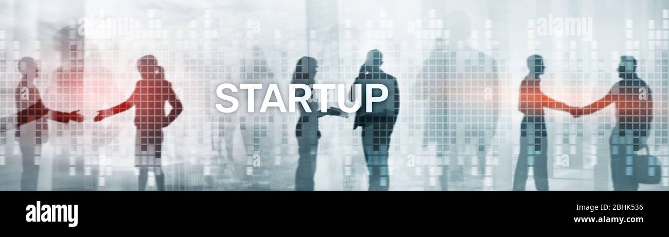 Start up New Business Corporate Concept. Background with silhouettes on ...