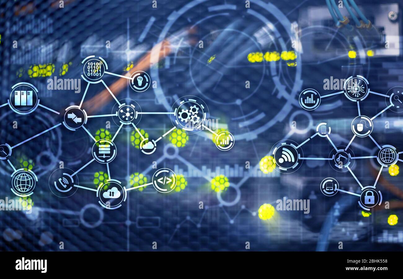 Server room IOT communication Smart industry internet of things concept ...