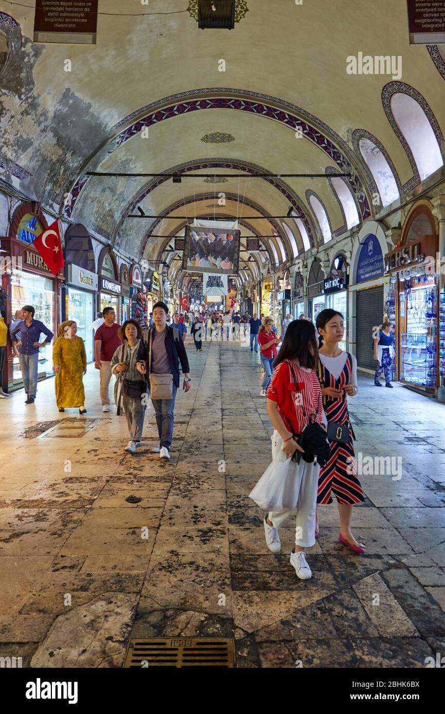Istanbul, Turkey- September 18, 2017:The grand bazaar, one of the ...
