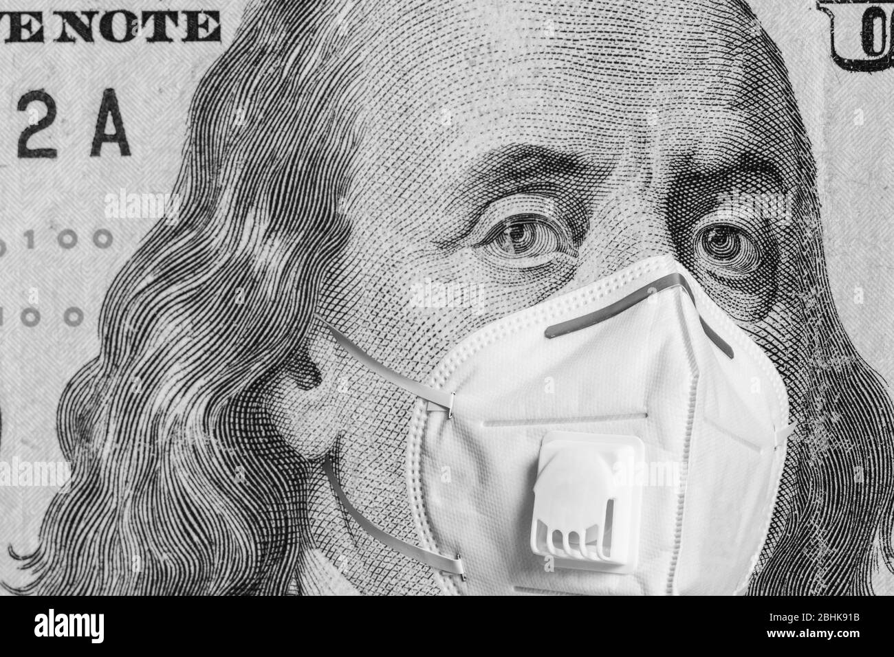 100 dollar bill mask Black and White Stock Photos & Images - Alamy