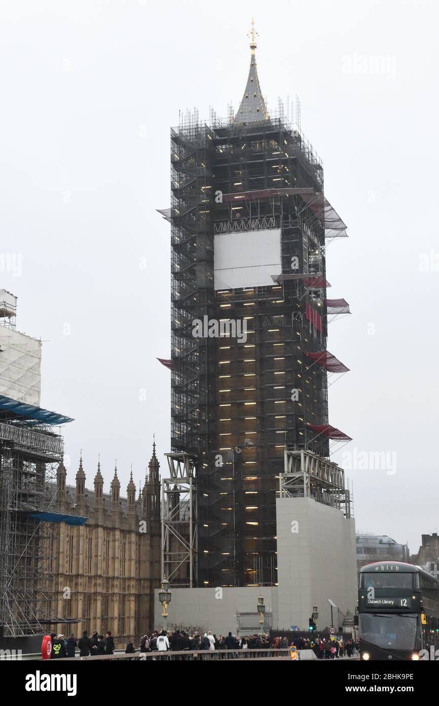 London, United Kingdom, 24th of January 2020: Big Ben's renovation ...