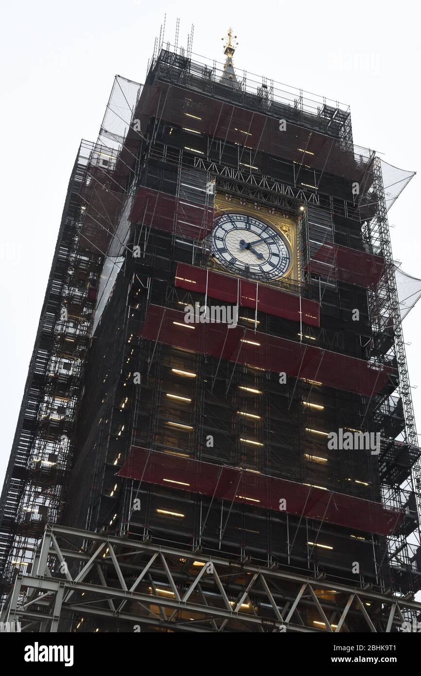 London, United Kingdom, 24th of January 2020: Big Ben's renovation ...
