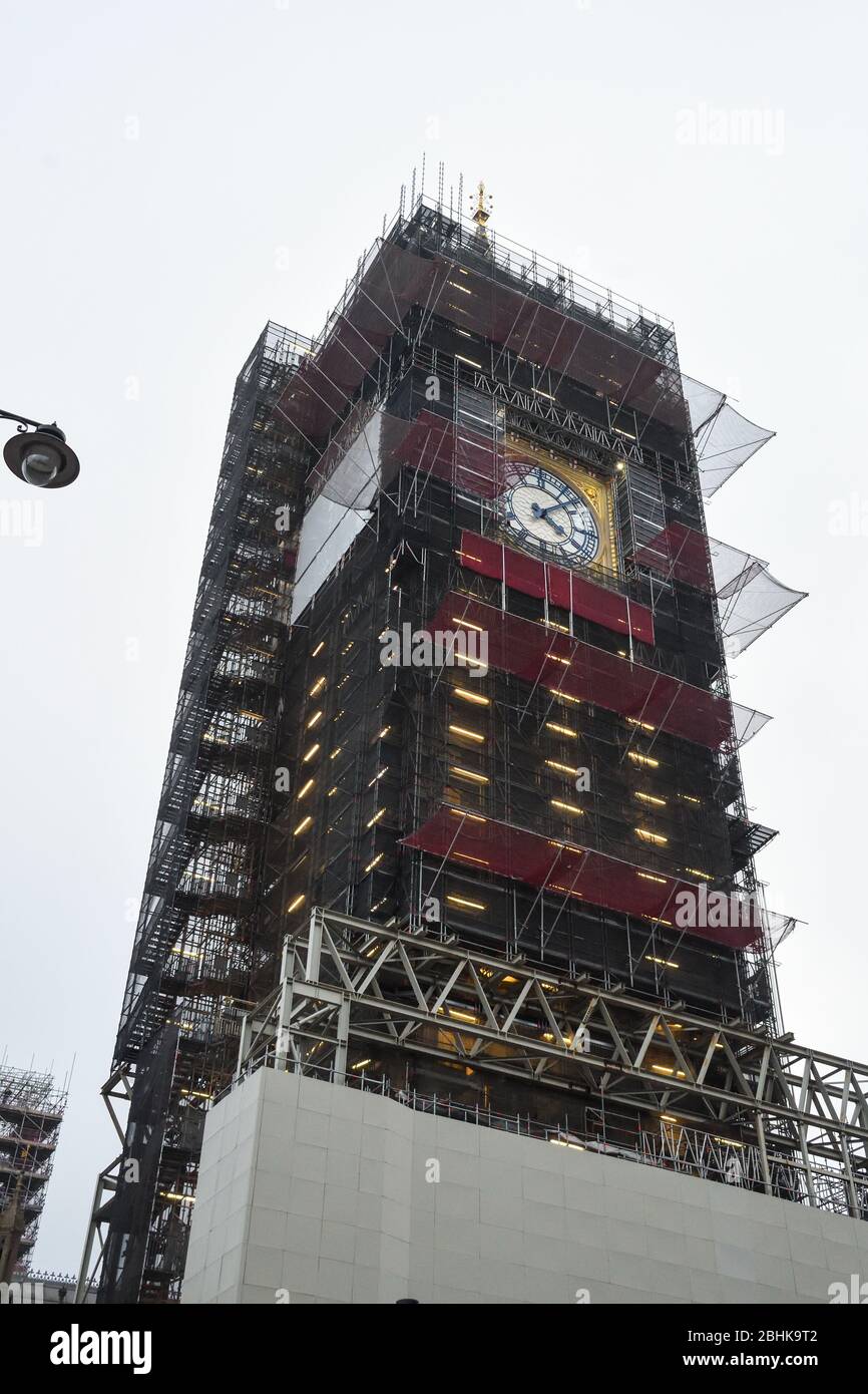 London, United Kingdom, 24th of January 2020: Big Ben's renovation ...