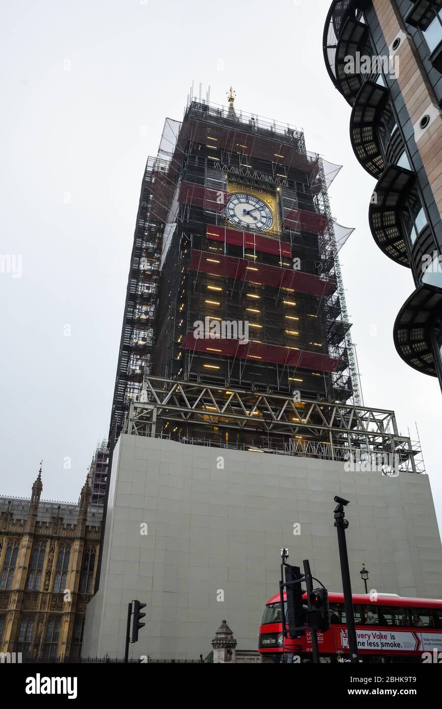 London, United Kingdom, 24th of January 2020: Big Ben's renovation ...
