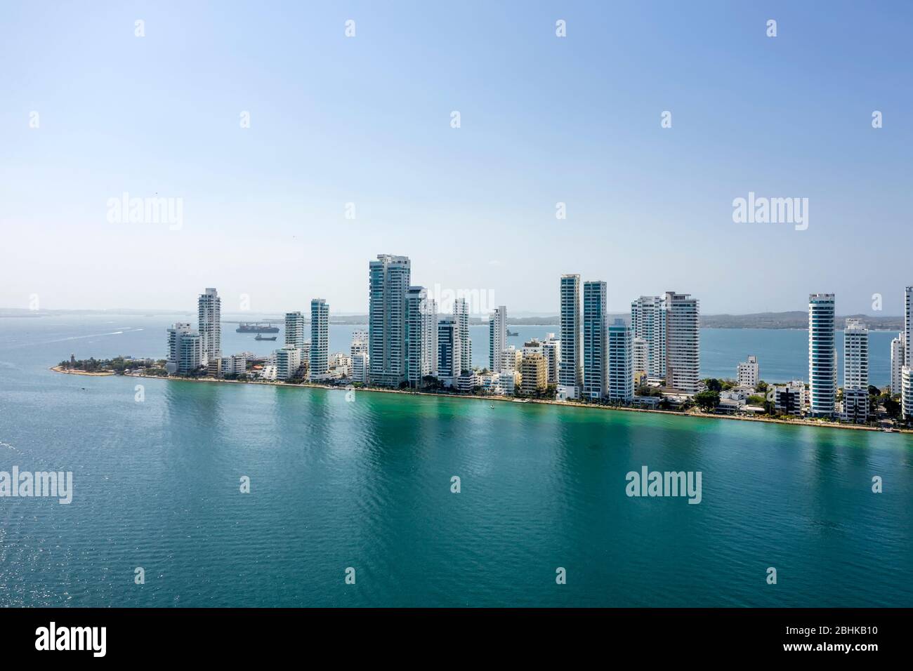 Aerial View of the hotels and tall apartment buildings near the ...