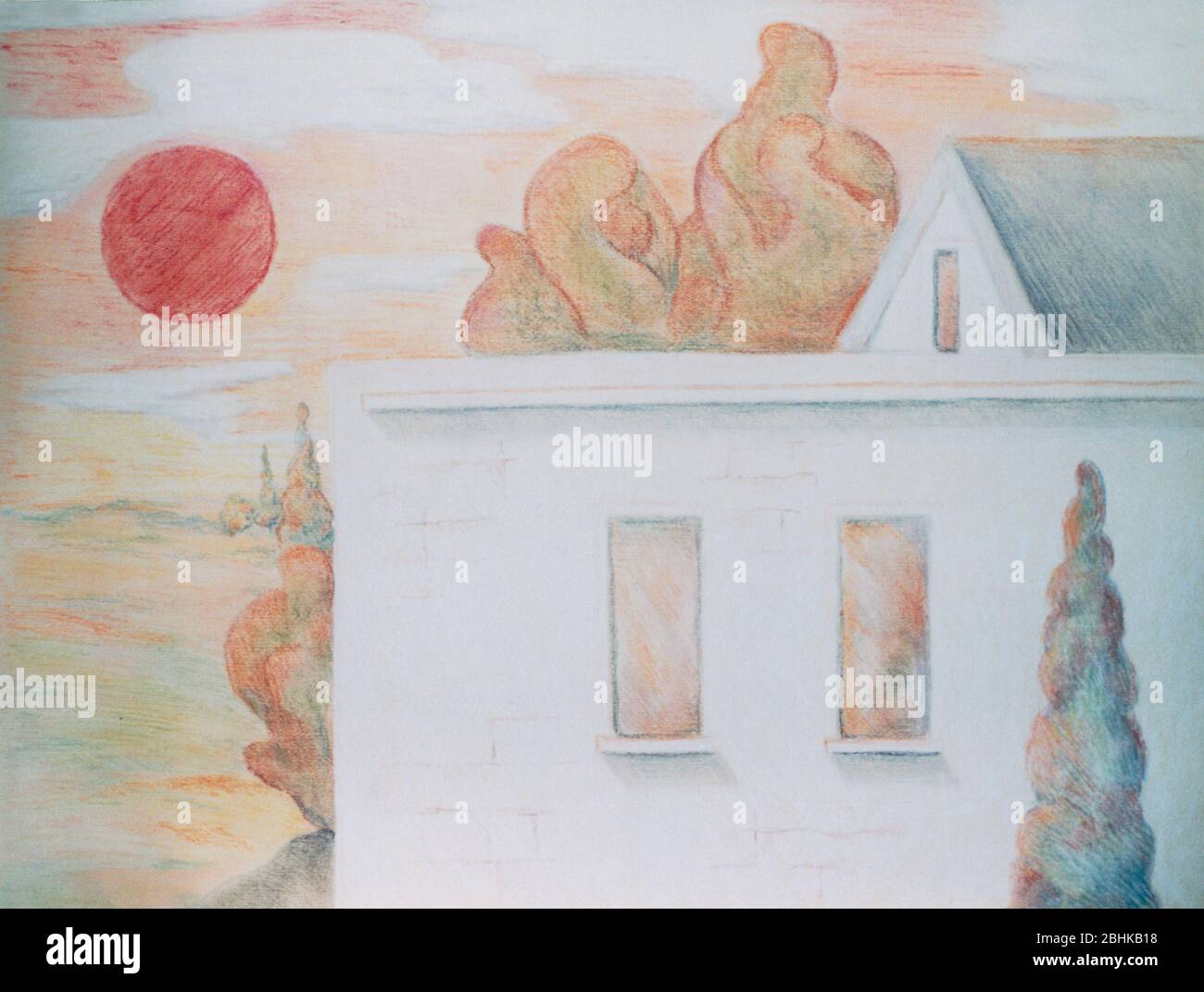 Decorative panno with greece architecture, pastel picture Stock Photo ...