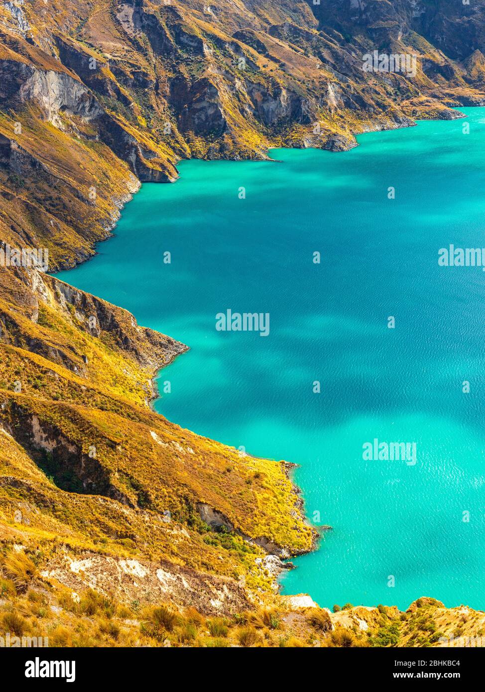 Vertical aerial landscape close up of the turquoise waters in the ...