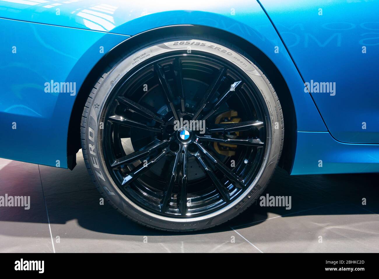 BMW M5 competition wheel, Michelin tire.BMW Welt, Munich, Germany ...
