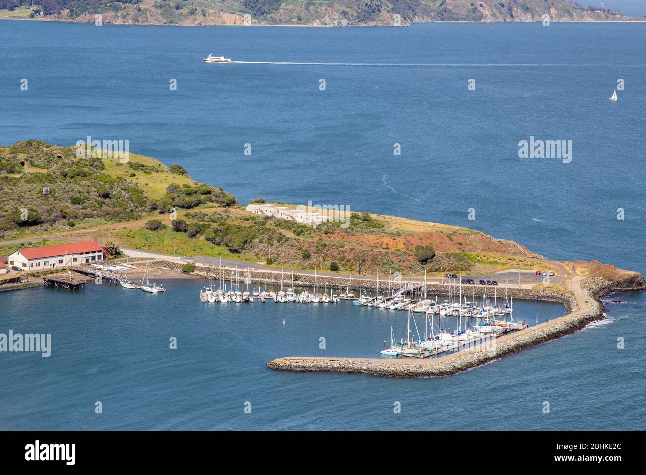 View on Horseshoe Bay and Battery Yates from Ridge Battery view point ...