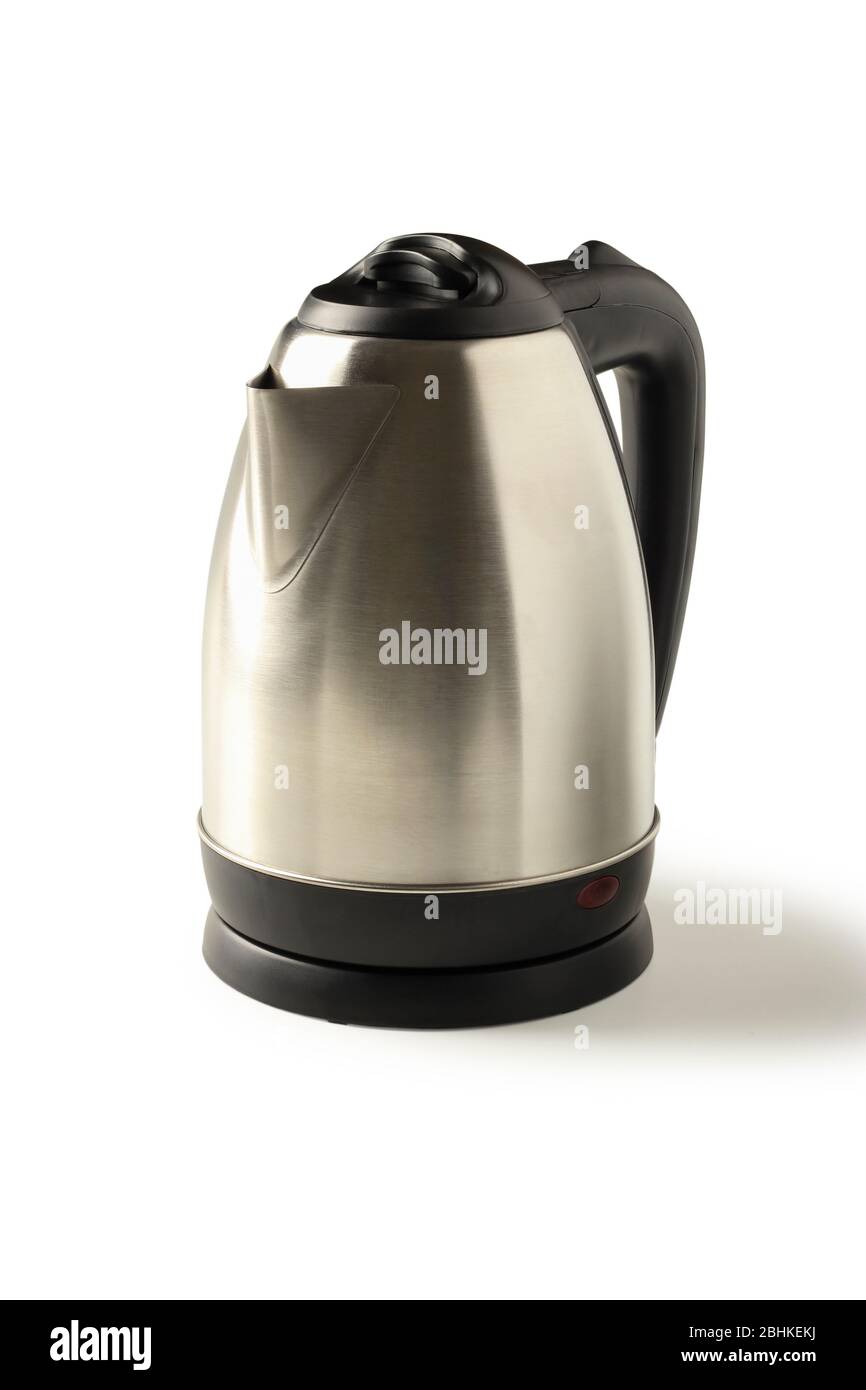 Metal electric kettle isolated on white background Stock Photo - Alamy