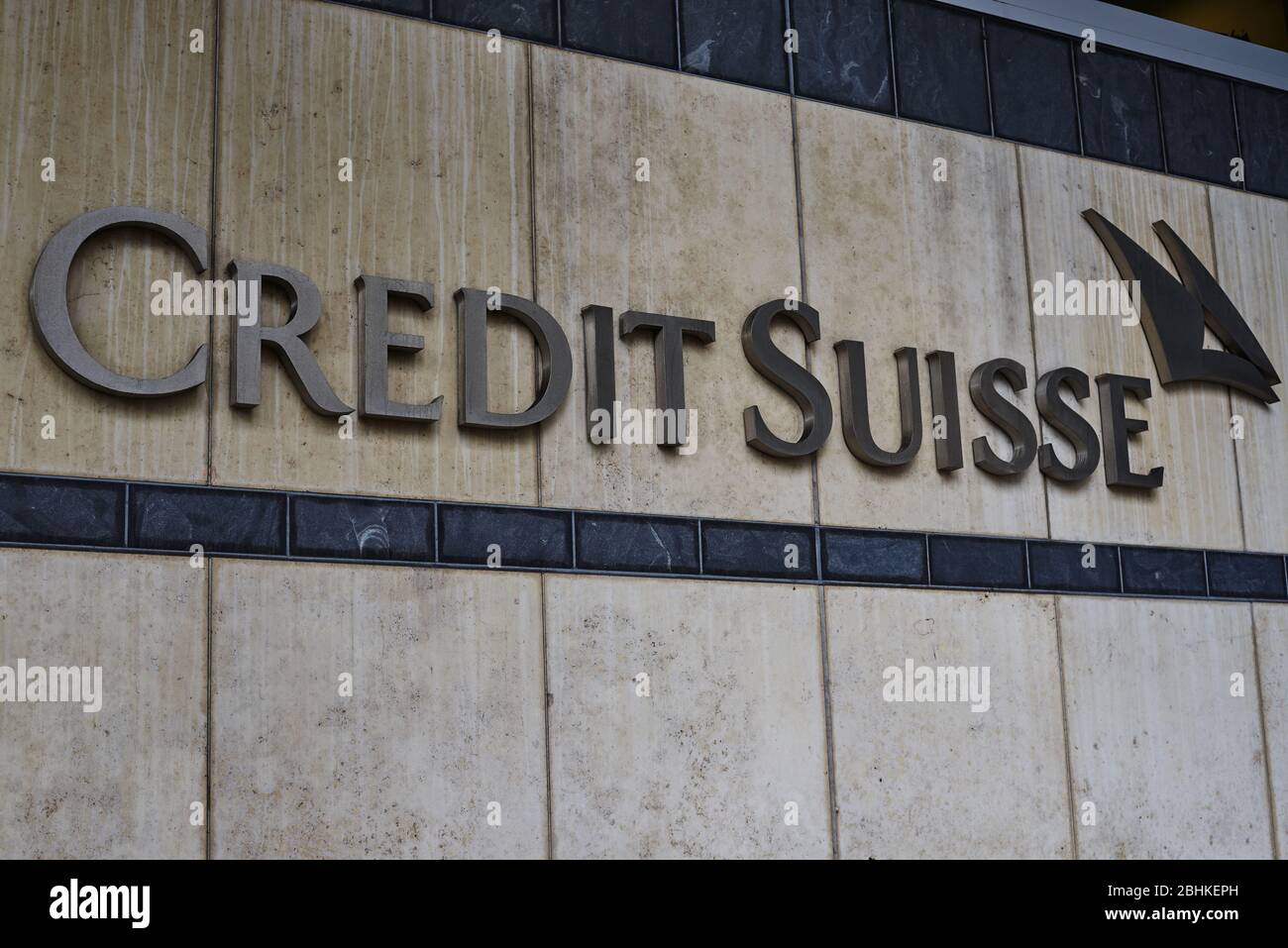 Credit Suisse group London office exterior sign Stock Photo - Alamy