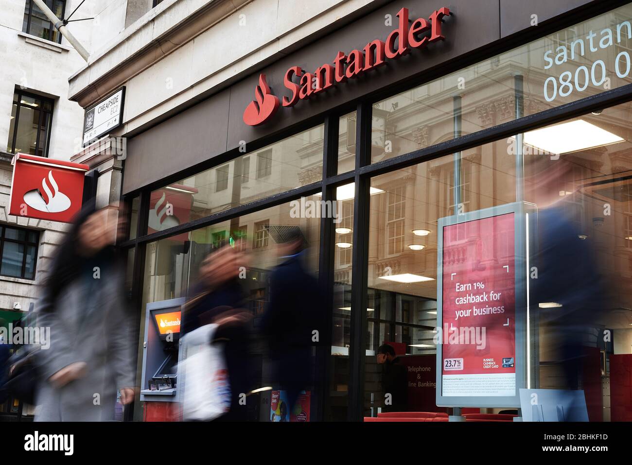 Exterior of santander bank Stock Photo - Alamy