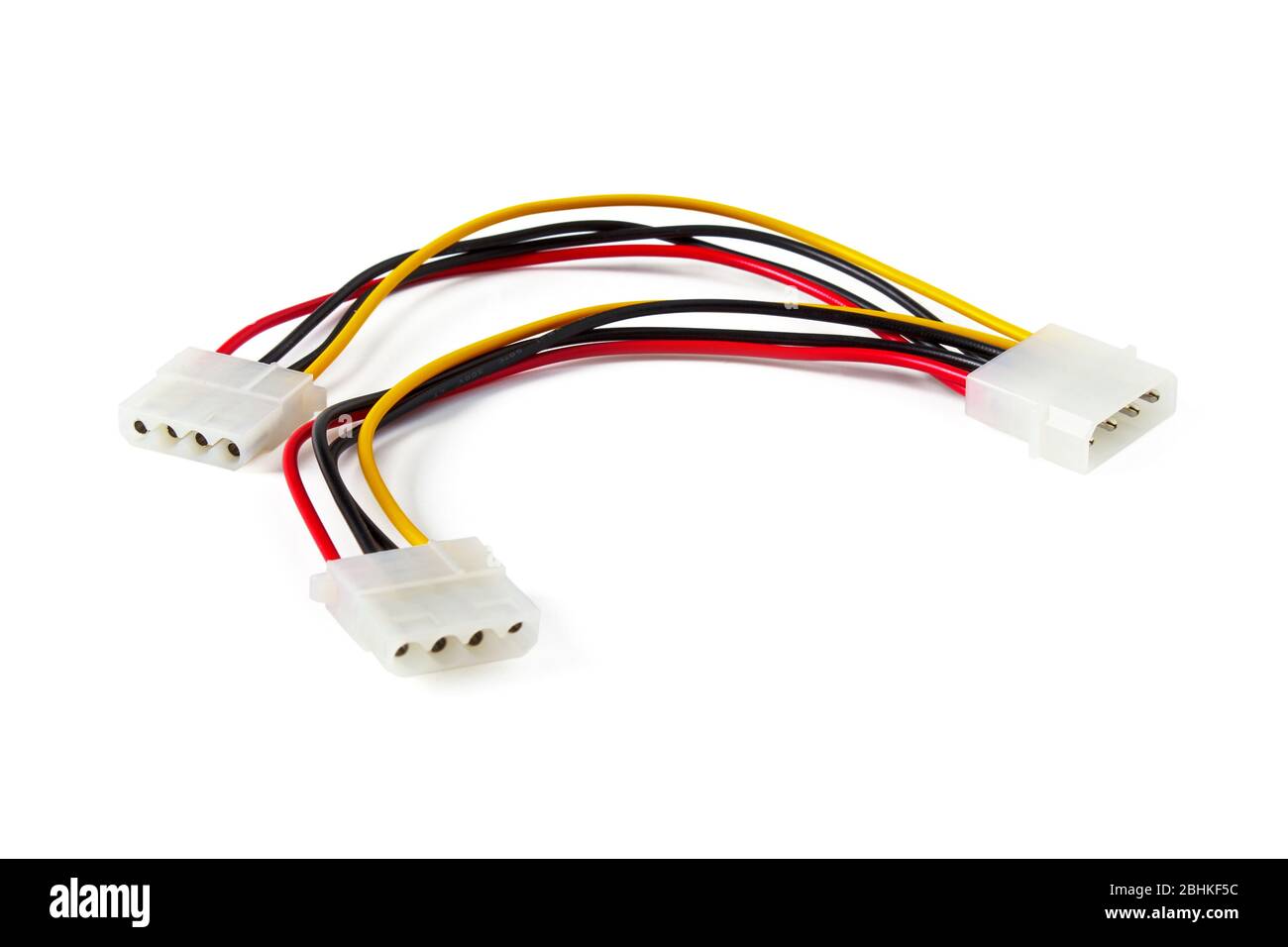 Molex splitter for connecting equipment isolated on white Stock Photo ...