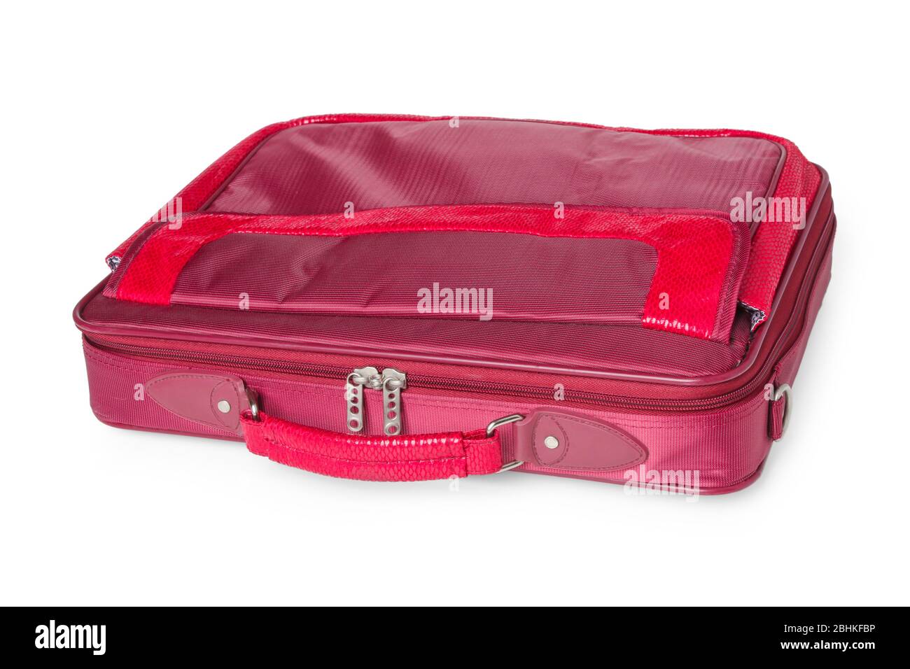 Red laptop case isolated on white background Stock Photo - Alamy
