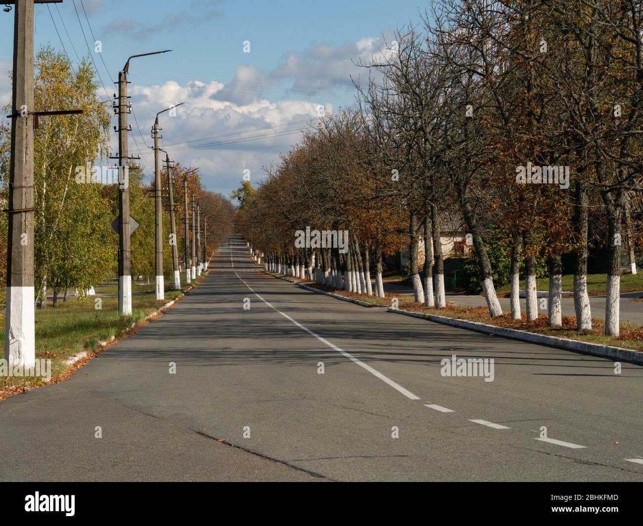 City main road in Chernobyl, Exclusion Zone. Ukraine Stock Photo - Alamy