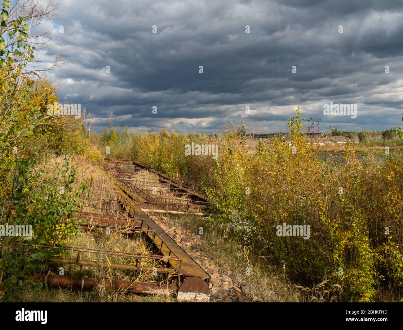 Scrap and left overs of fishing farm in Chernobyl Exclusion Zone ...
