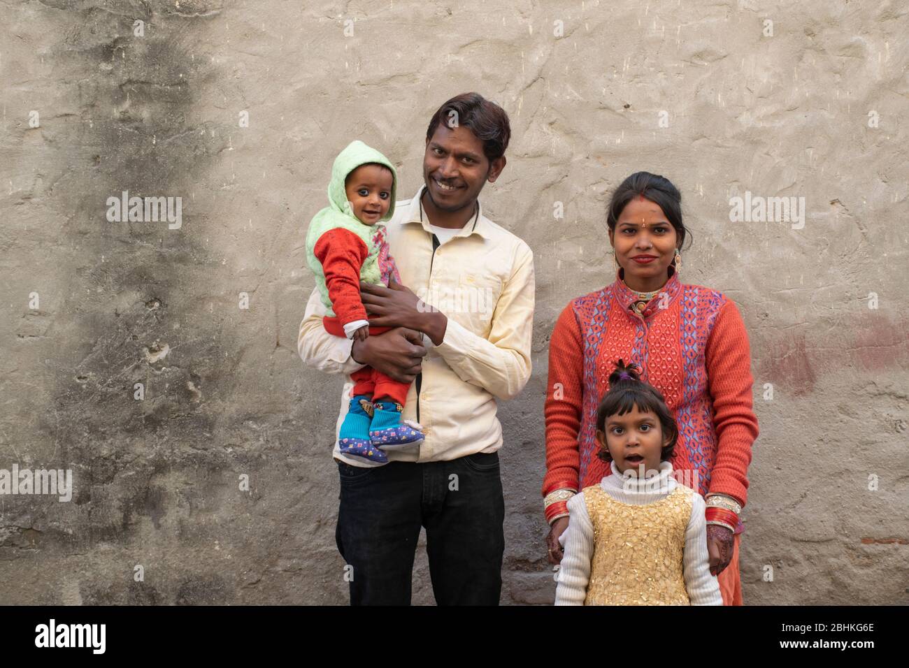 Happy Poor Indian Family