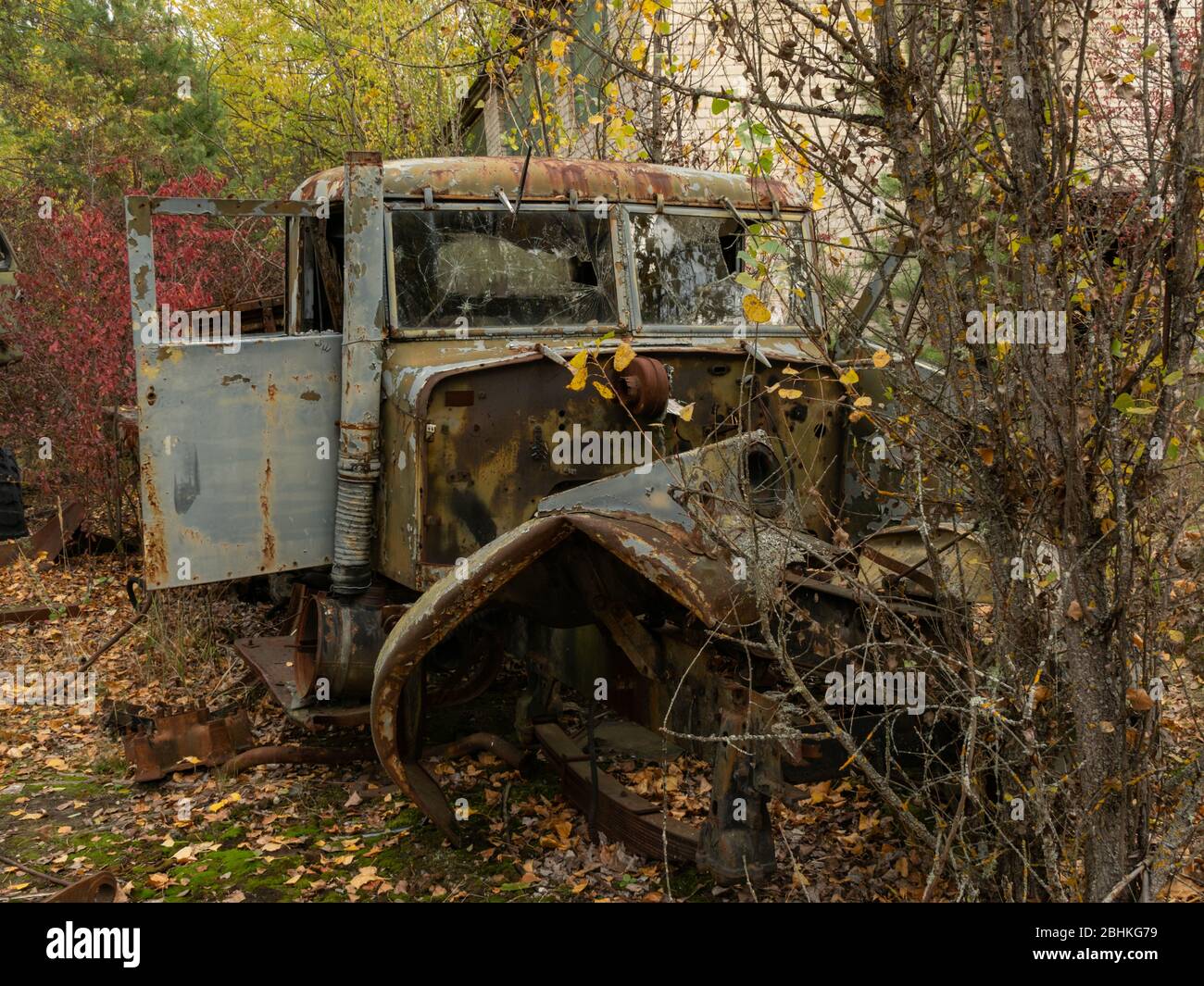 Scrap of big machine left after the Chernobyl disaster. Chernobyl ...