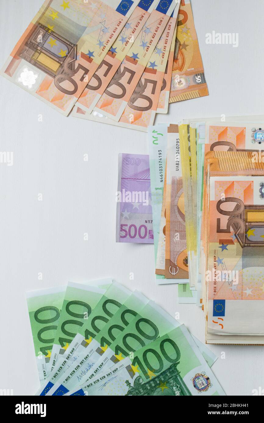 different euros money cash banknotes in background Stock Photo - Alamy