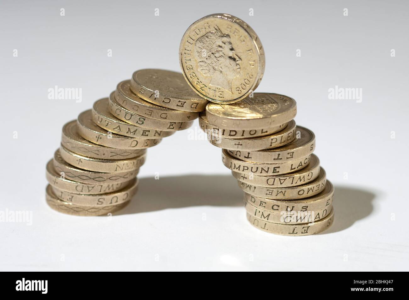 Stack of pound coins hi-res stock photography and images - Alamy